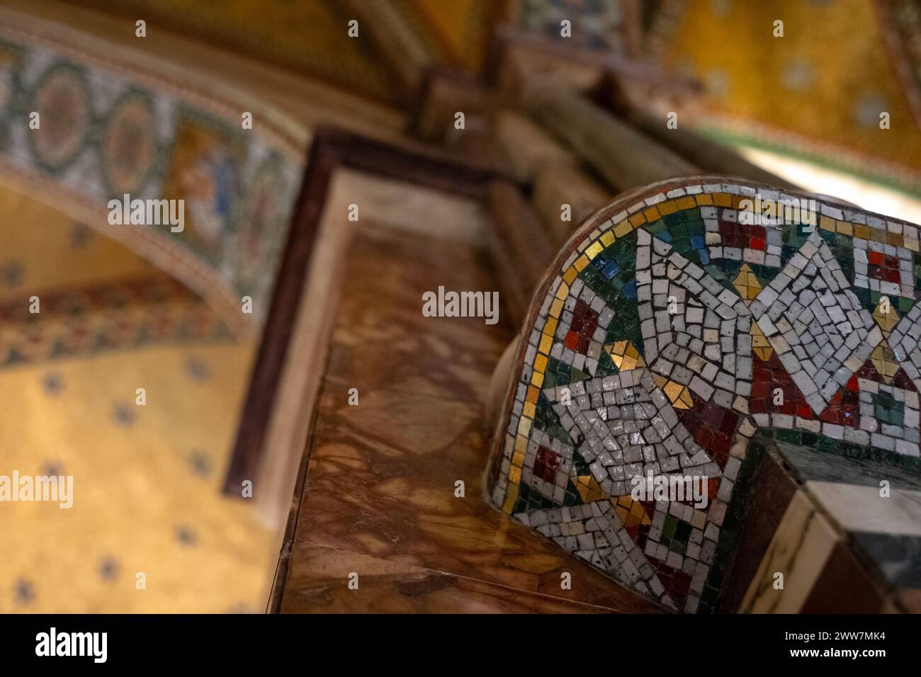 Close up of the highly decorated, restored interior of Fitzrovia Chapel ...