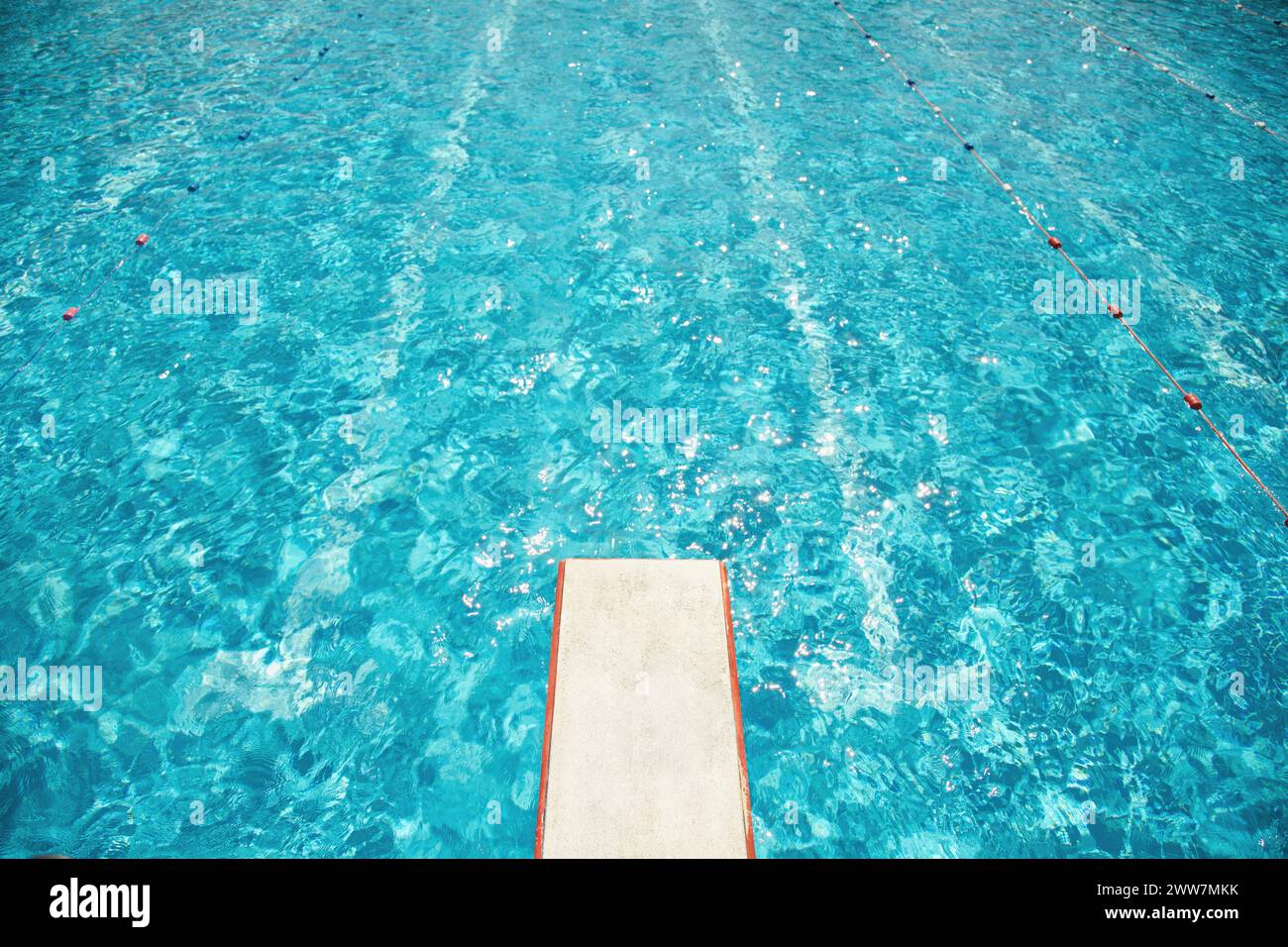 Diving Board over Swimming Pool Stock Photo - Alamy