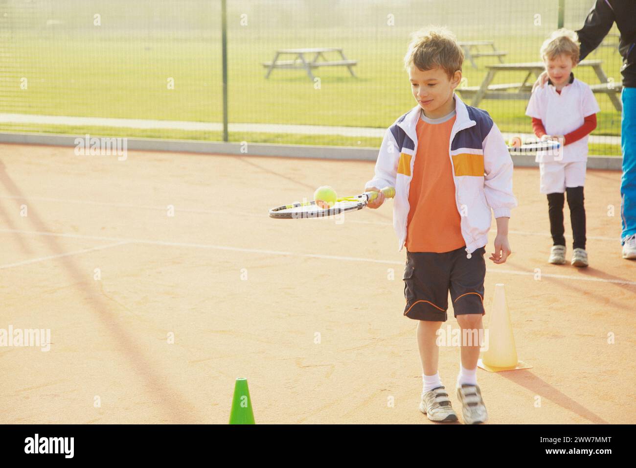 Children Practicing Tennis Stock Photo - Alamy