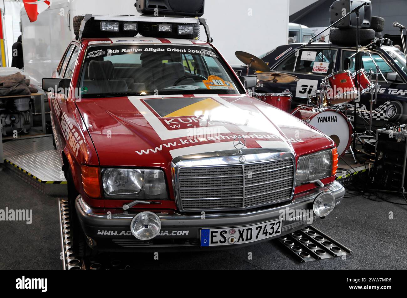RETRO CLASSICS 2010, Stuttgart Messe, A red Mercedes-Benz rally car ...