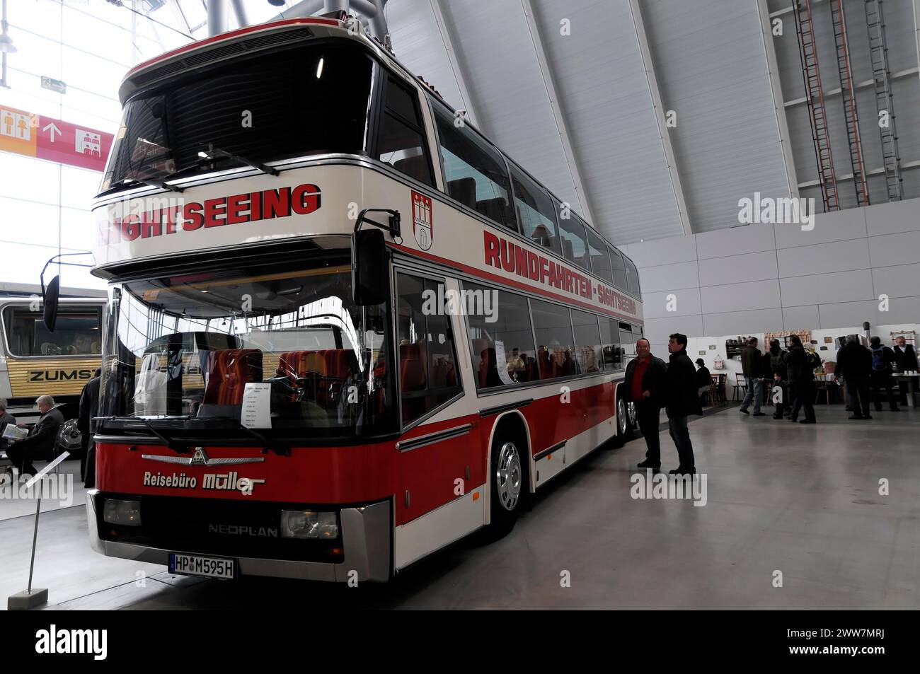 RETRO CLASSICS 2010, Stuttgart Trade Fair Centre, A red double-decker ...