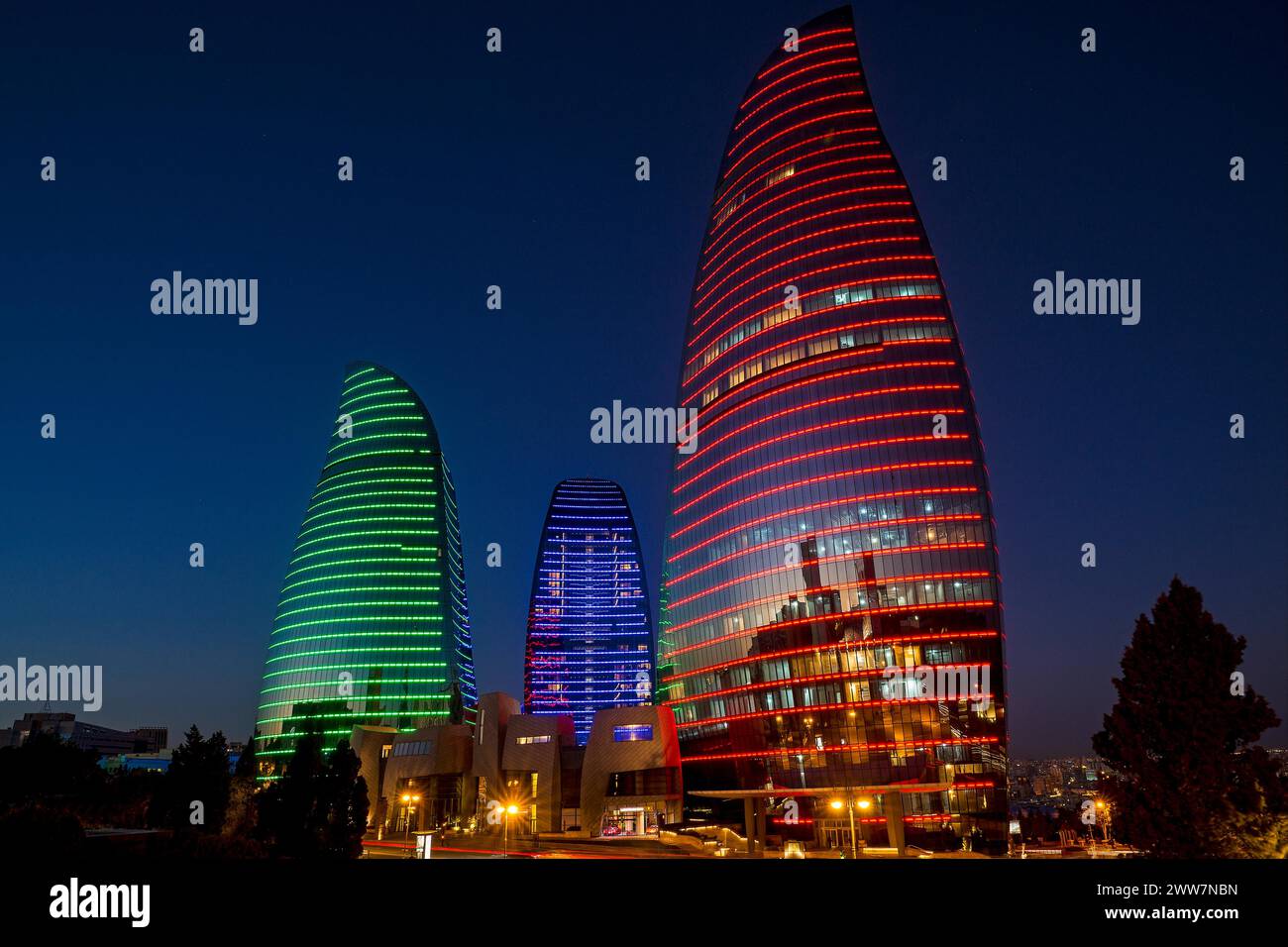 Azerbaijan, Baku, Flame Towers at night, Baku, Azerbaijan, Azerbaijan ...