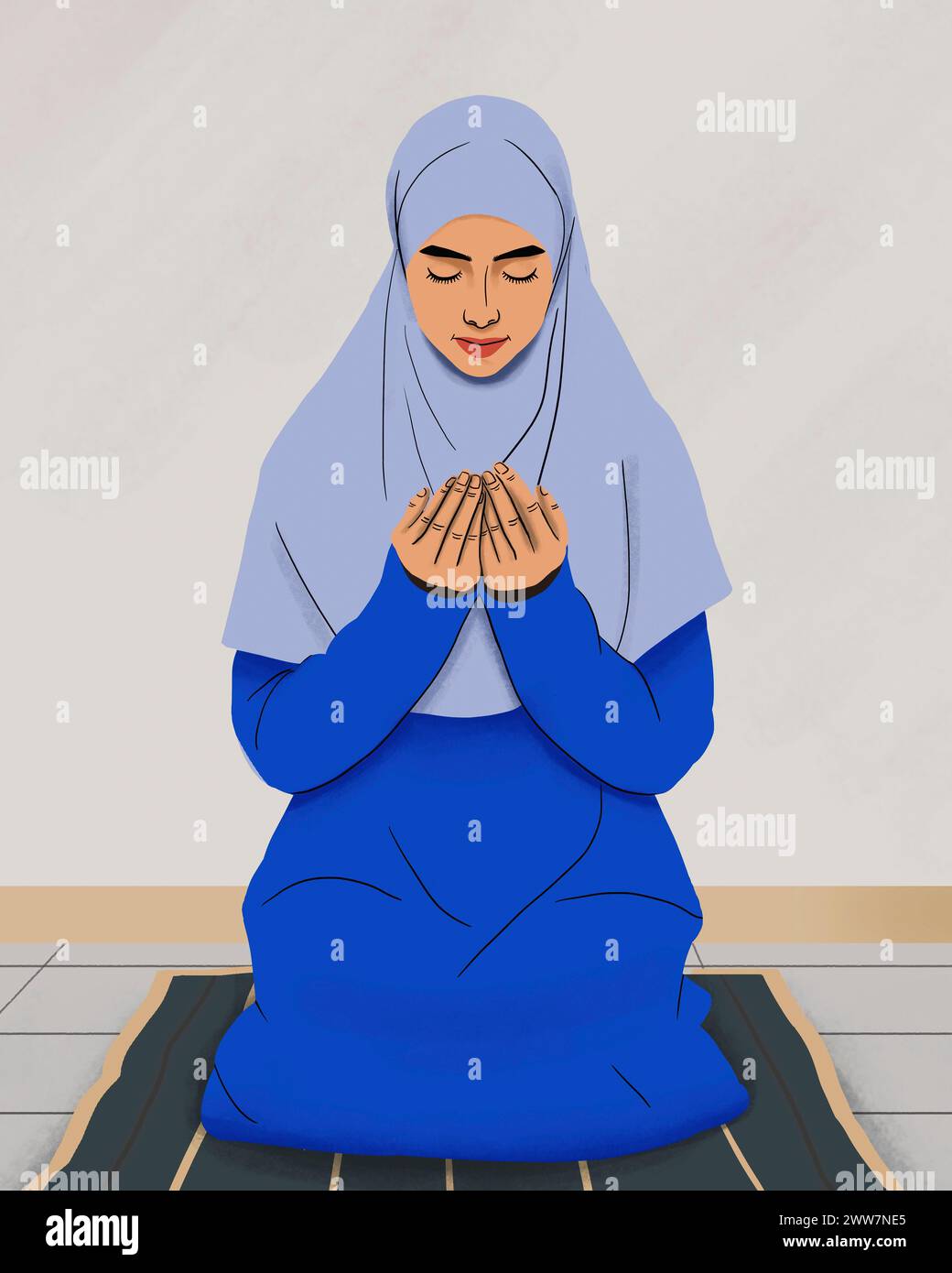 Woman kneeling down praying hi-res stock photography and images - Alamy