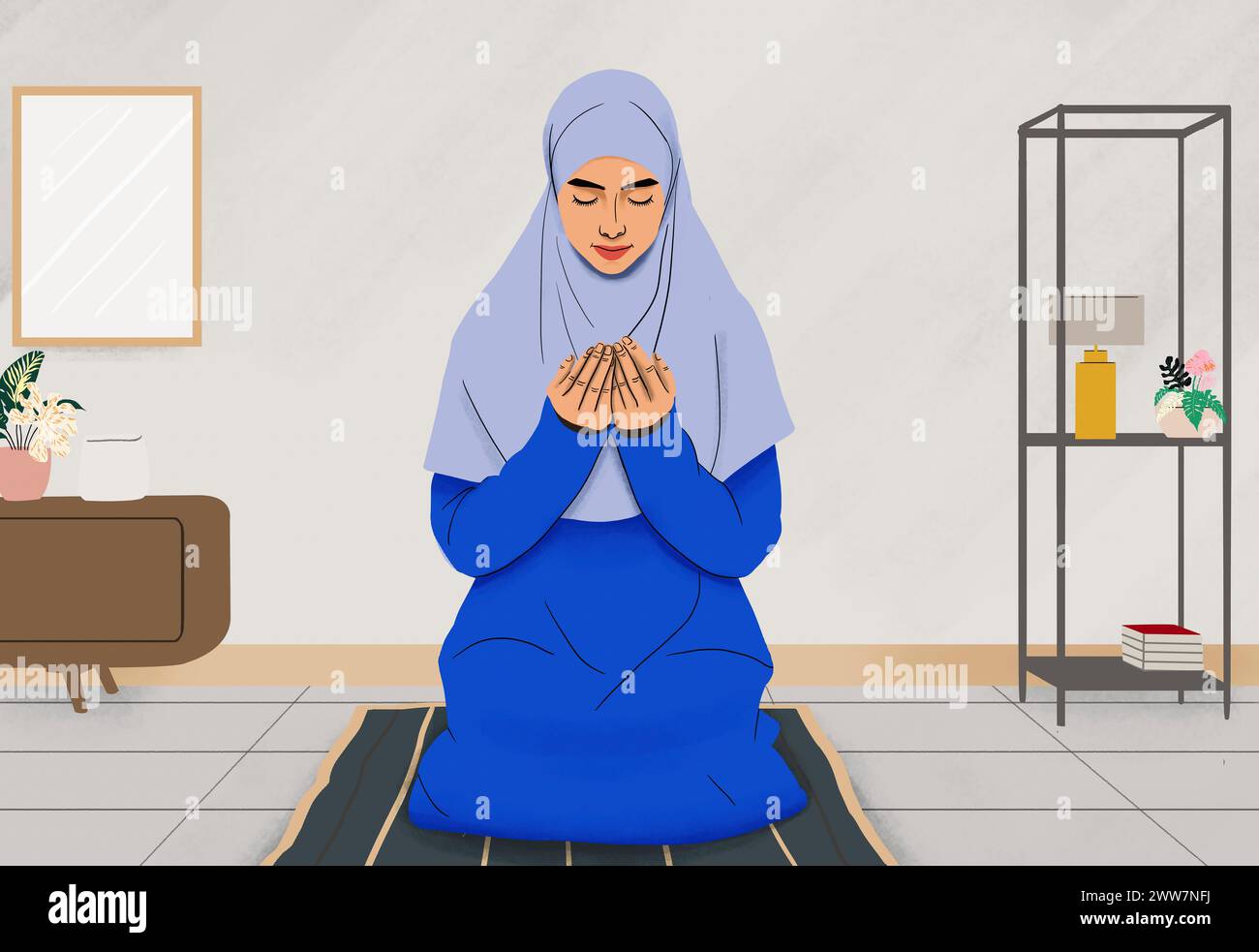 Muslim woman praying indoors home hi-res stock photography and images ...