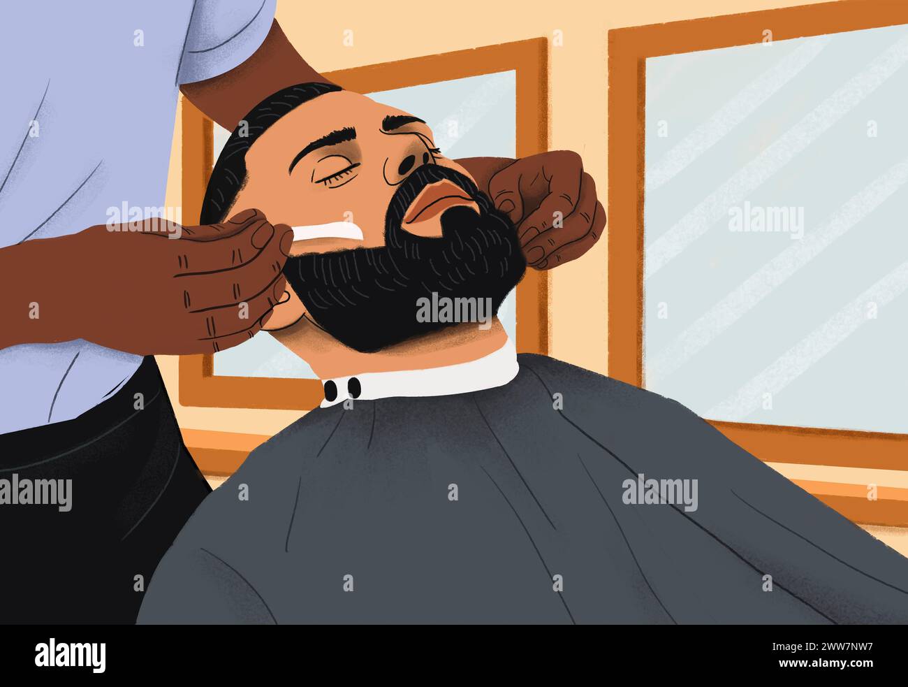Unrecognizable barber shaving face man hi-res stock photography and ...