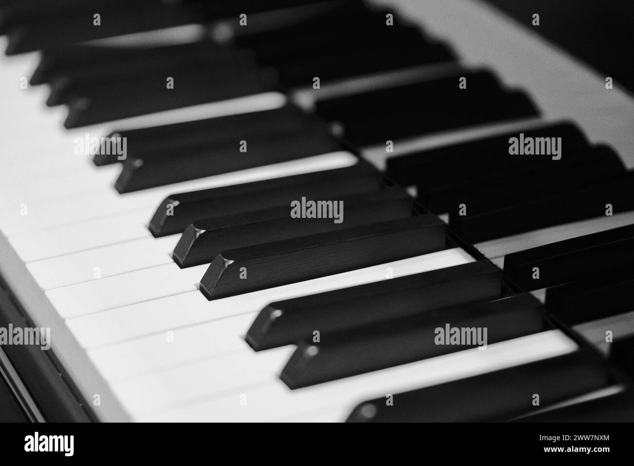 Close up black and white piano keys Stock Photo - Alamy