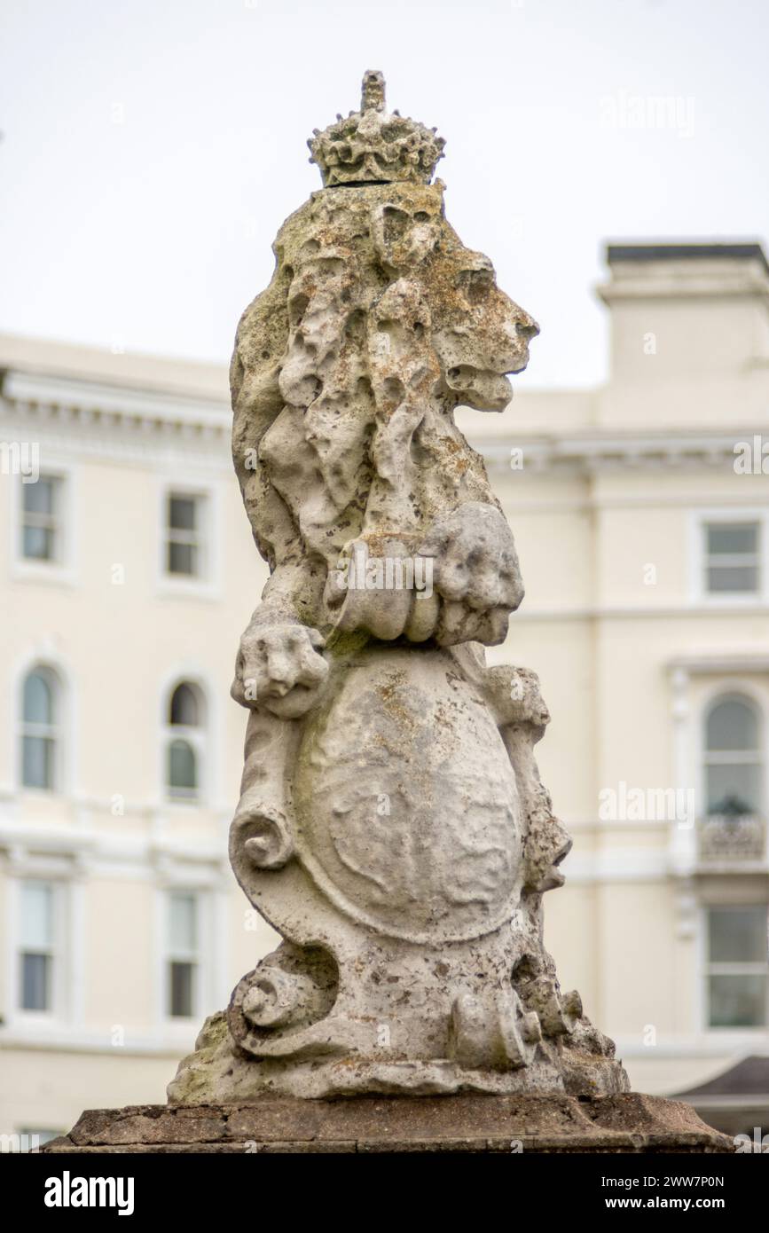 Hastings, March 21st 2024: Lion statue on Hastings seafront Stock Photo ...