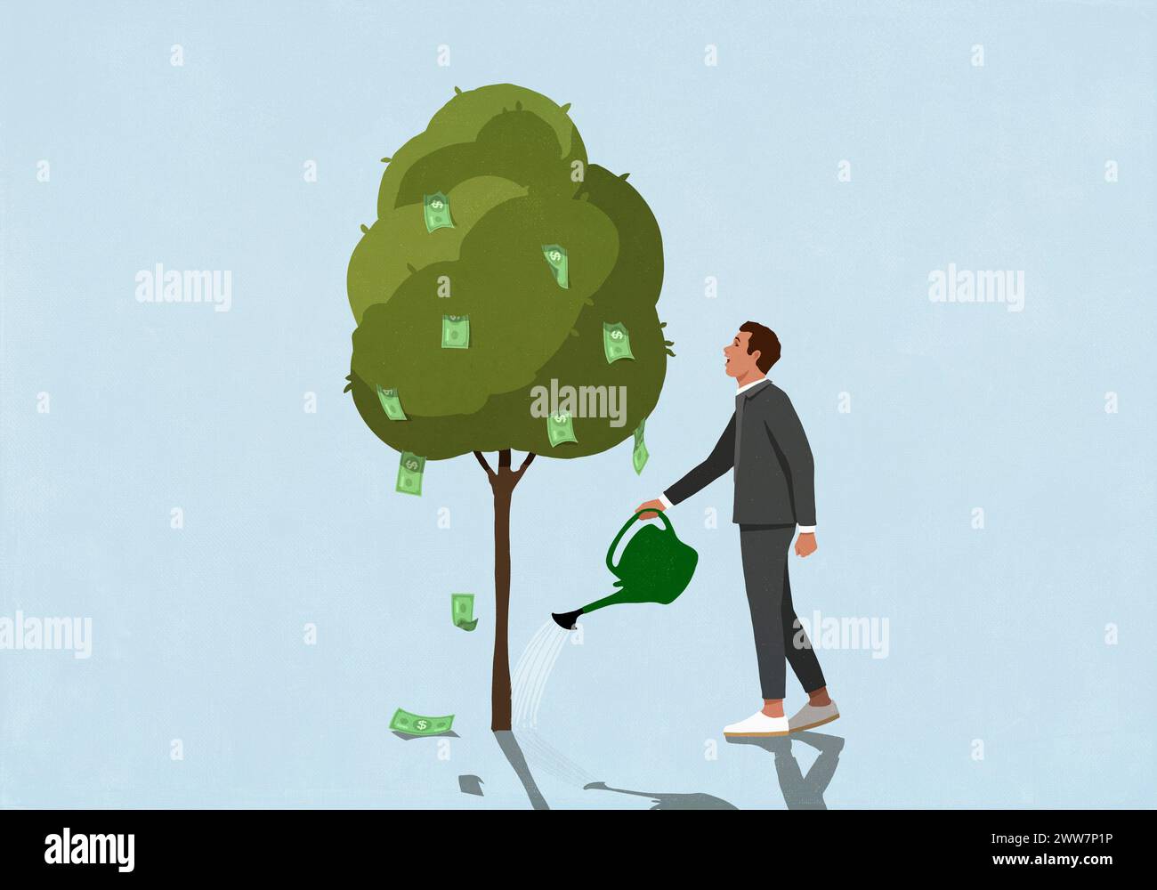 Man watering money tree hi-res stock photography and images - Alamy