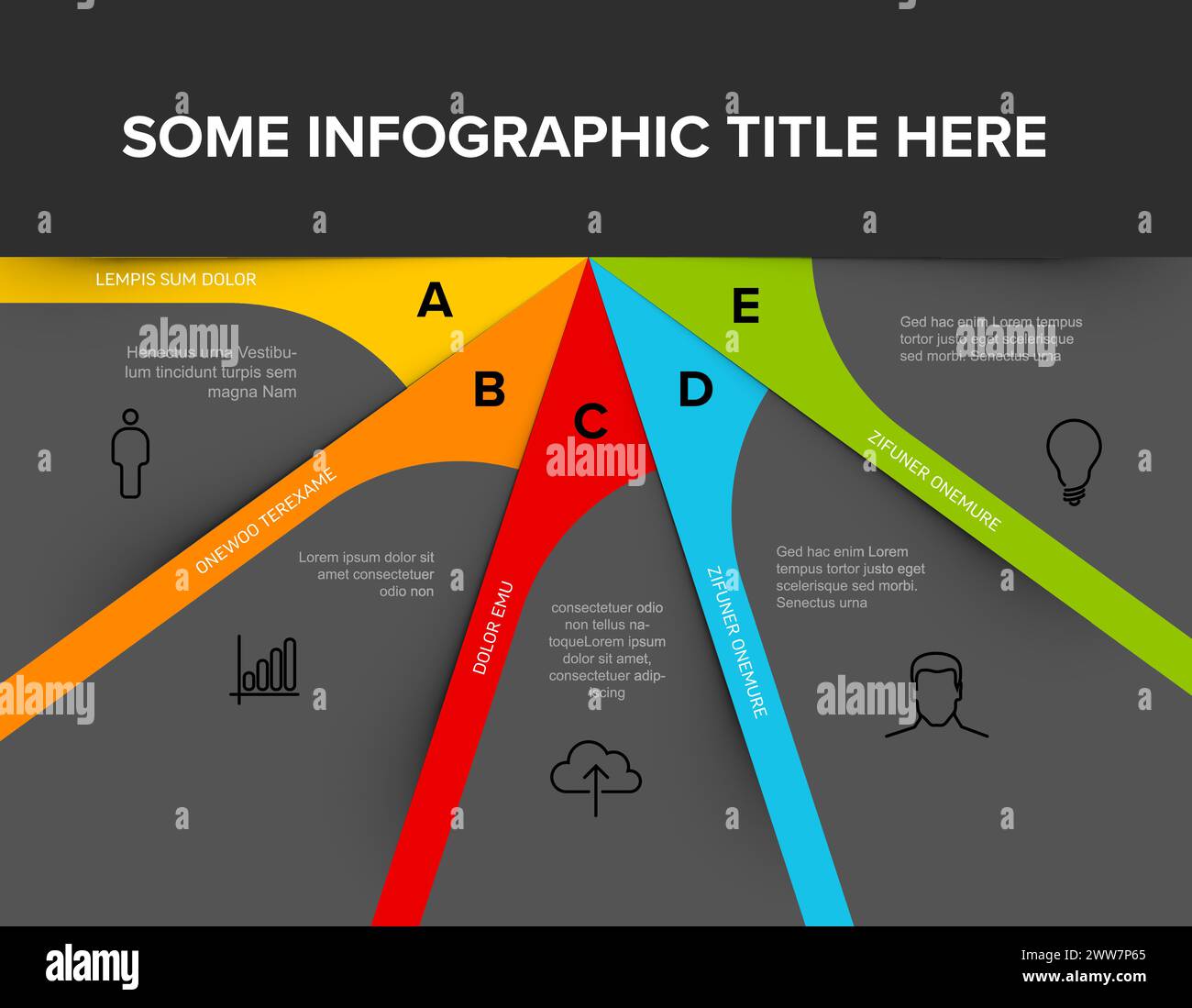 Vector multipurpose Infographic template with five elements ...