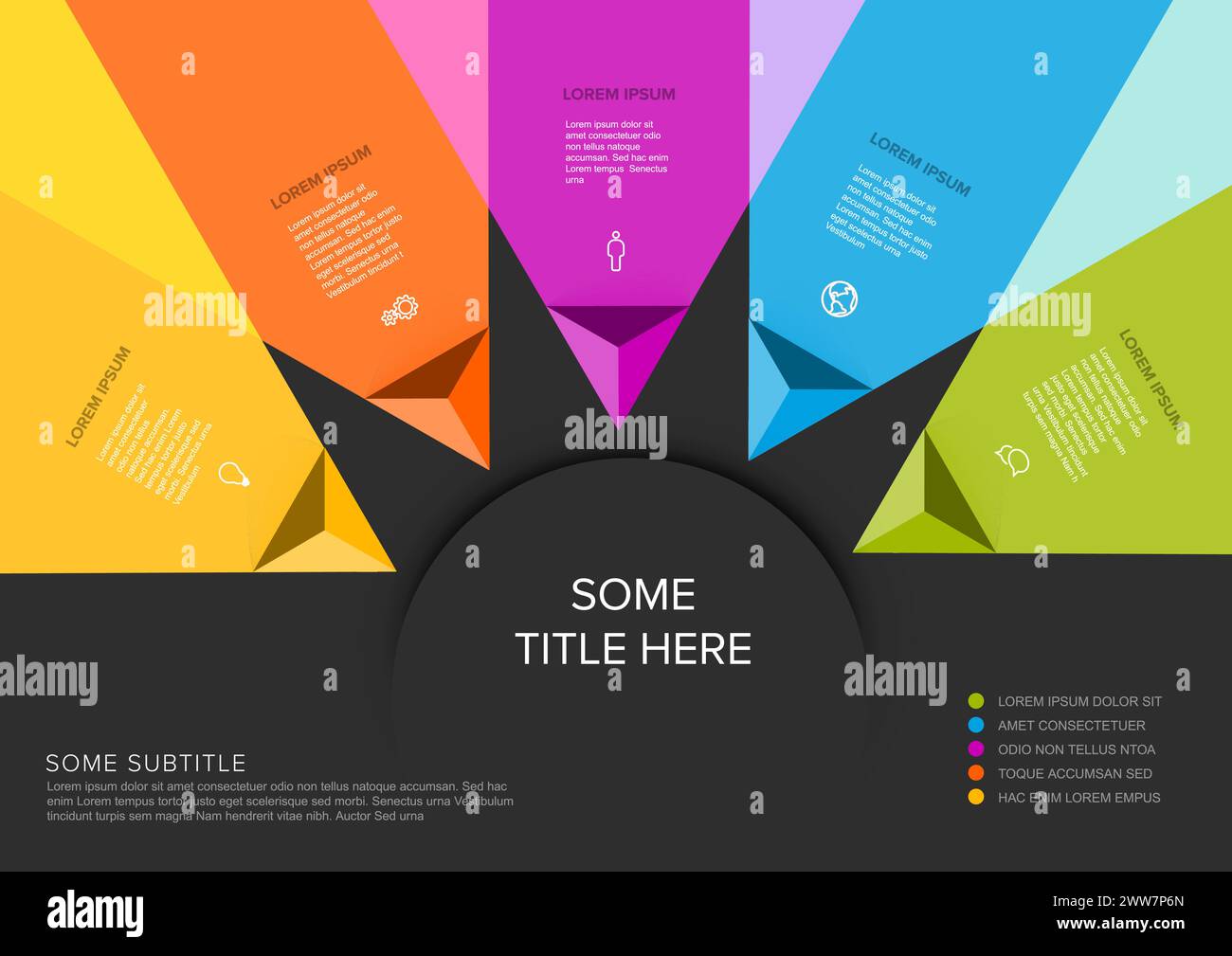 Vector multipurpose Infographic template made from title in big circle ...