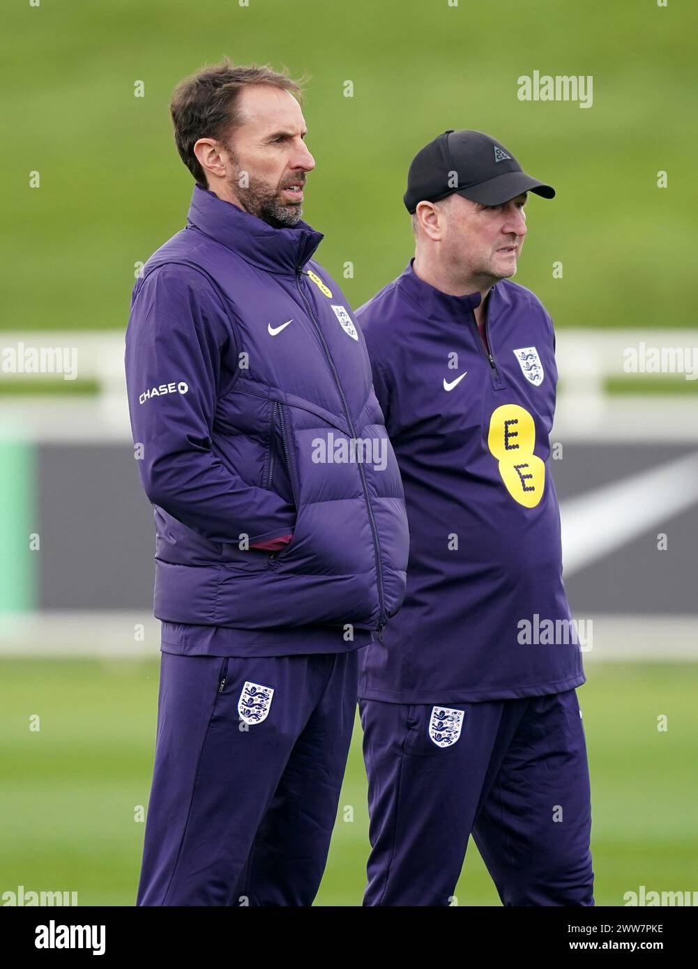 England manager Gareth Southgate (left) with assistant Steve Holland ...