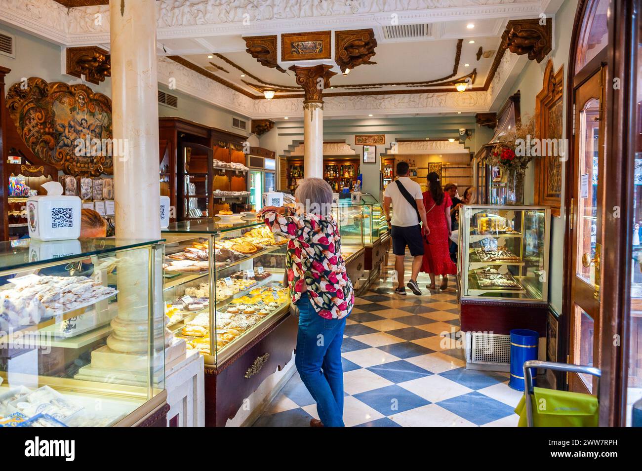 Seville, Spain, Wide Angle View inside Traditional Spanish Bakery Shop ...