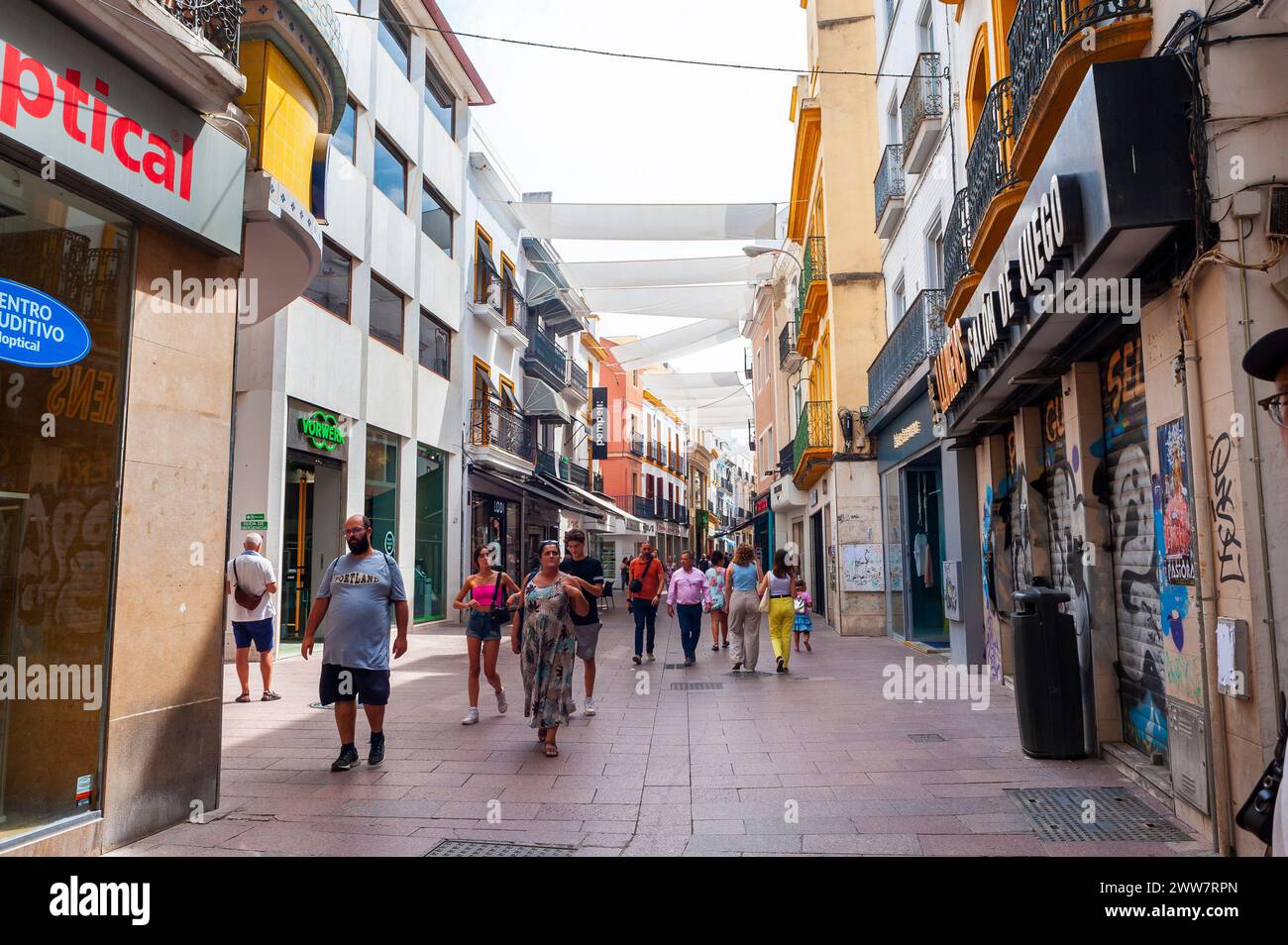 Seville, Spain, Crowd of People, Tourists, Walking, Visiting Street ...