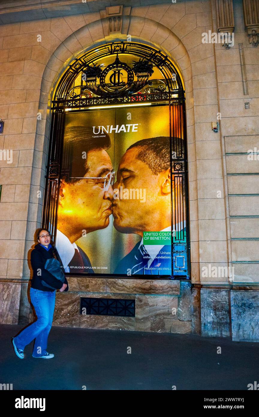Paris, France, controversial Benetton Clothing Store Advertisement, on ...