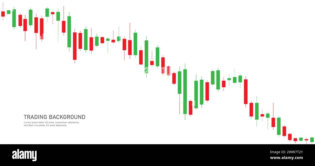 Stock market investment trading chart on a white background. Green-red ...