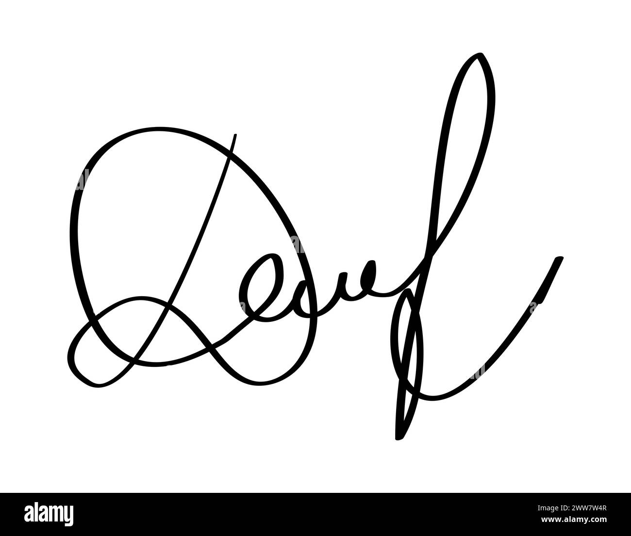 Manual signature for documents on white background. Hand drawn ...