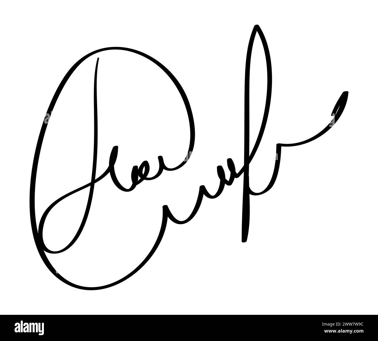 Manual signature for documents on white background. Hand drawn ...