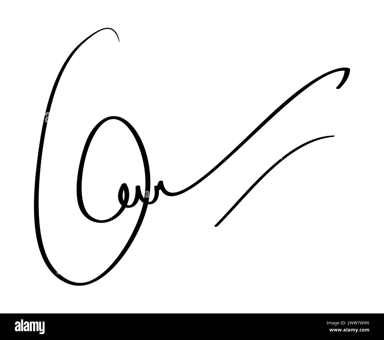 Signature for documents on white background. Hand drawn business ...