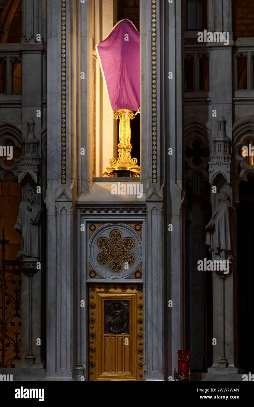 Crucifix veiled with shrouds during the final weeks of Lent - Saint ...