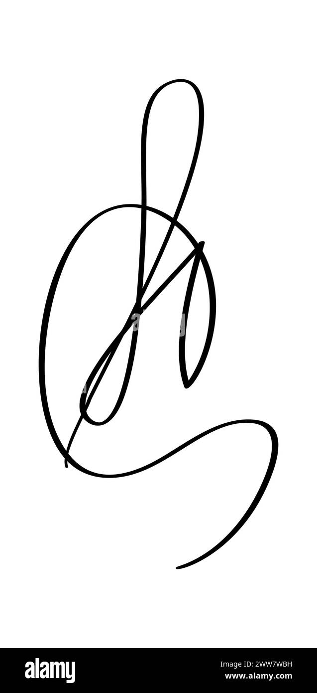 Signature for documents on white background. Hand drawn business ...