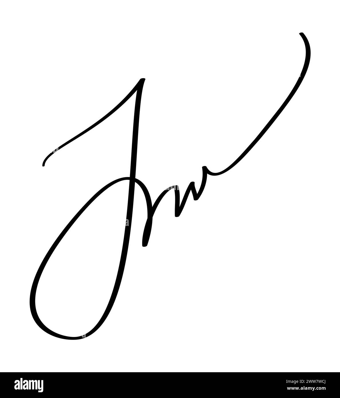 Manual signature for documents on white background. Hand drawn ...
