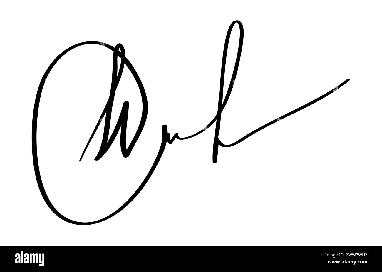 Signature for documents on white background. Hand drawn business ...
