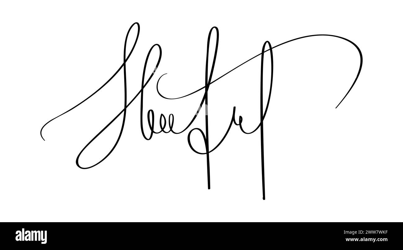 Signature for documents on white background. Hand drawn business ...