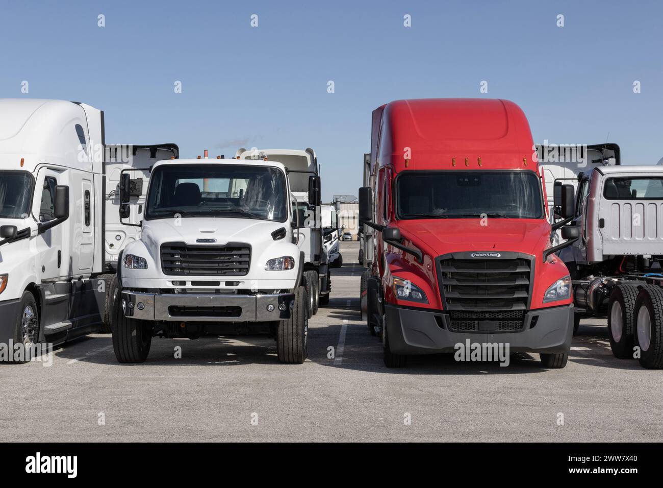 Indianapolis - March 20, 2024: Freightliner Semi Tractor Trailer Big ...