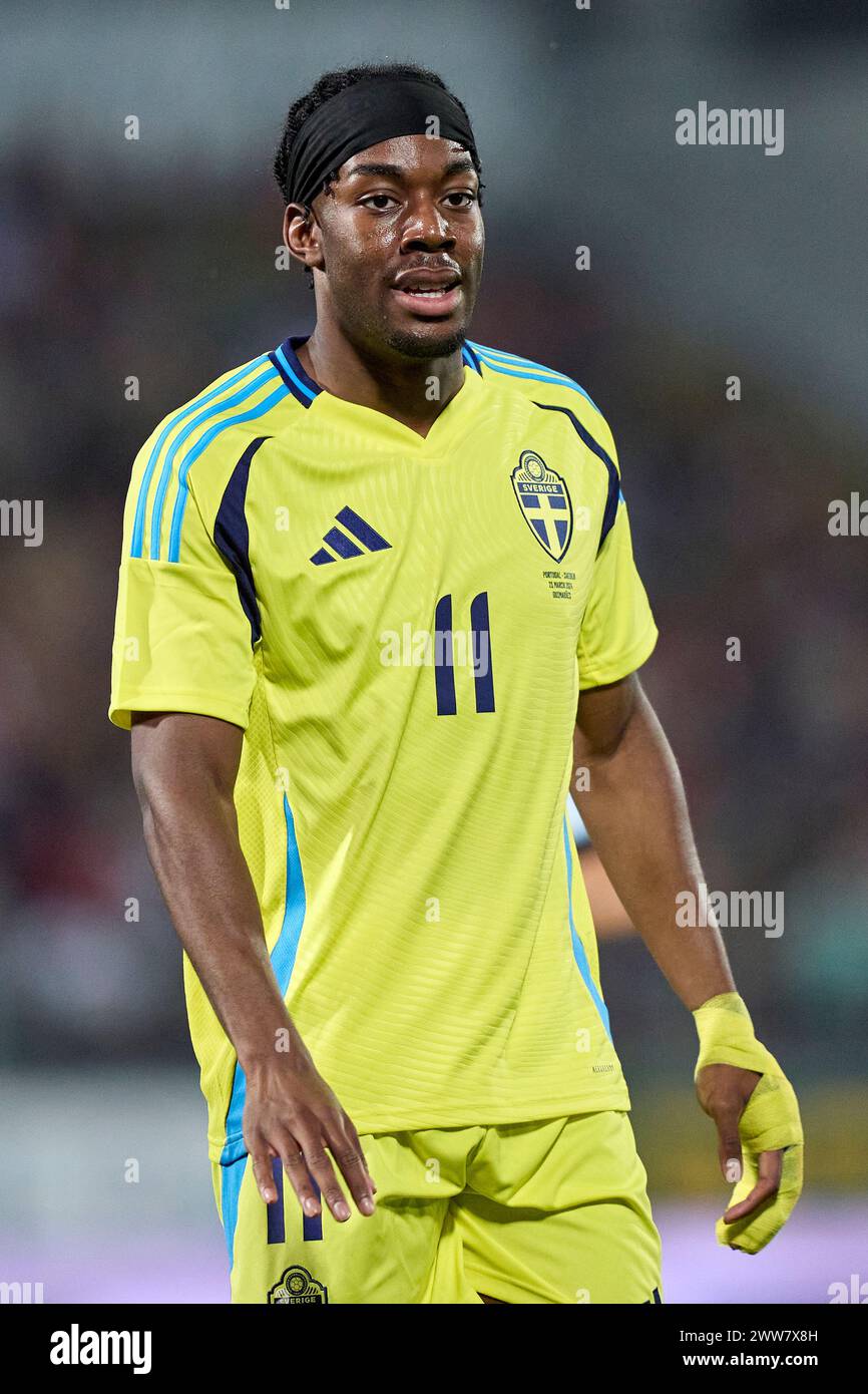 Guimaraes, Portugal, March 21, 2024, Anthony Elanga of Sweden during ...