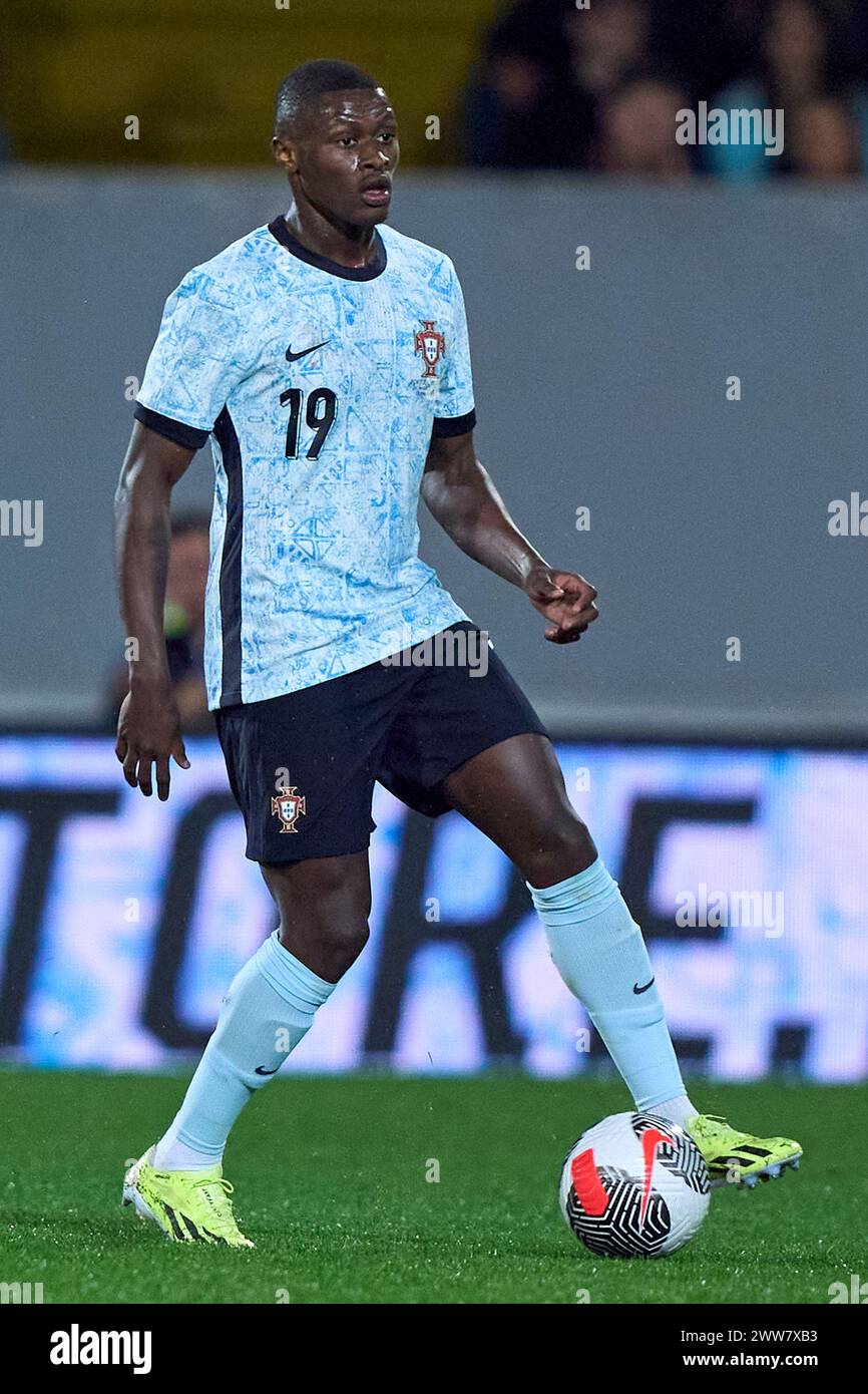 Guimaraes, Portugal, March 21, 2024, Nuno Mendes of Portugal during the ...