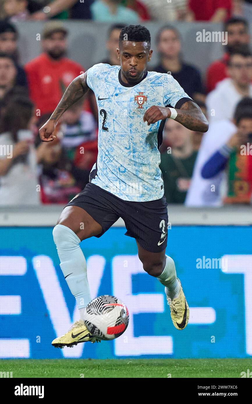 Guimaraes, Portugal, March 21, 2024, Nelson Semedo of Portugal during ...