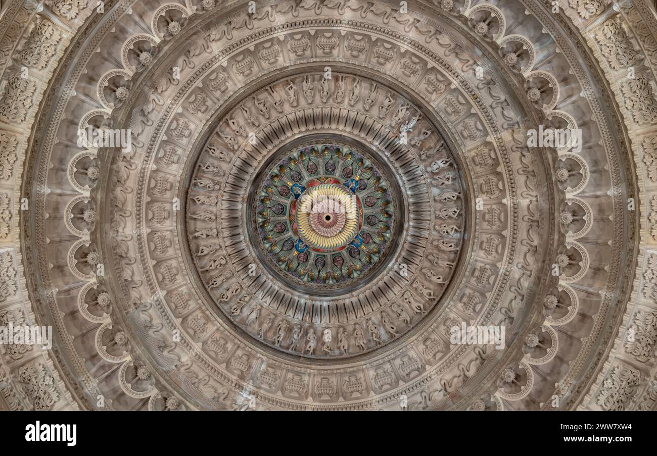 London, UK - Feb 27, 2024 - Elaborate ceiling design of intricately ...