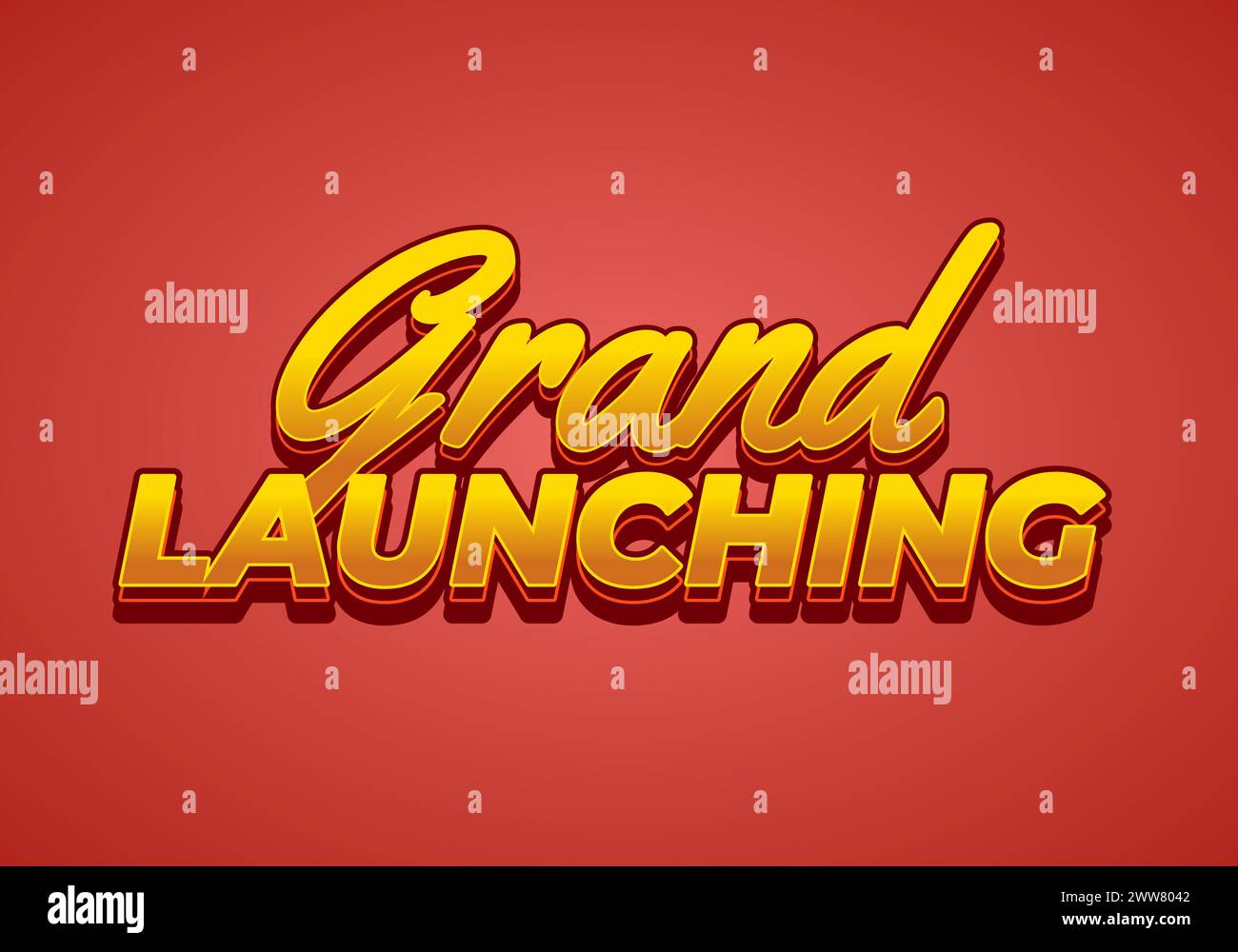 Grand launching. Text effect design in yellow gold colors Stock Vector ...