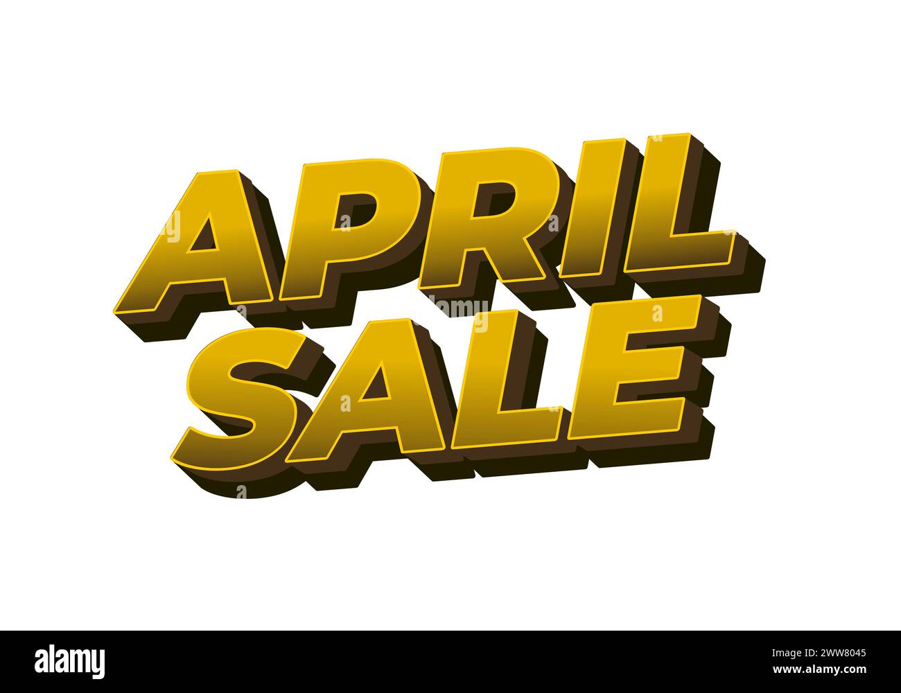 April sale. Text effect design in 3 dimension style Stock Vector Image ...