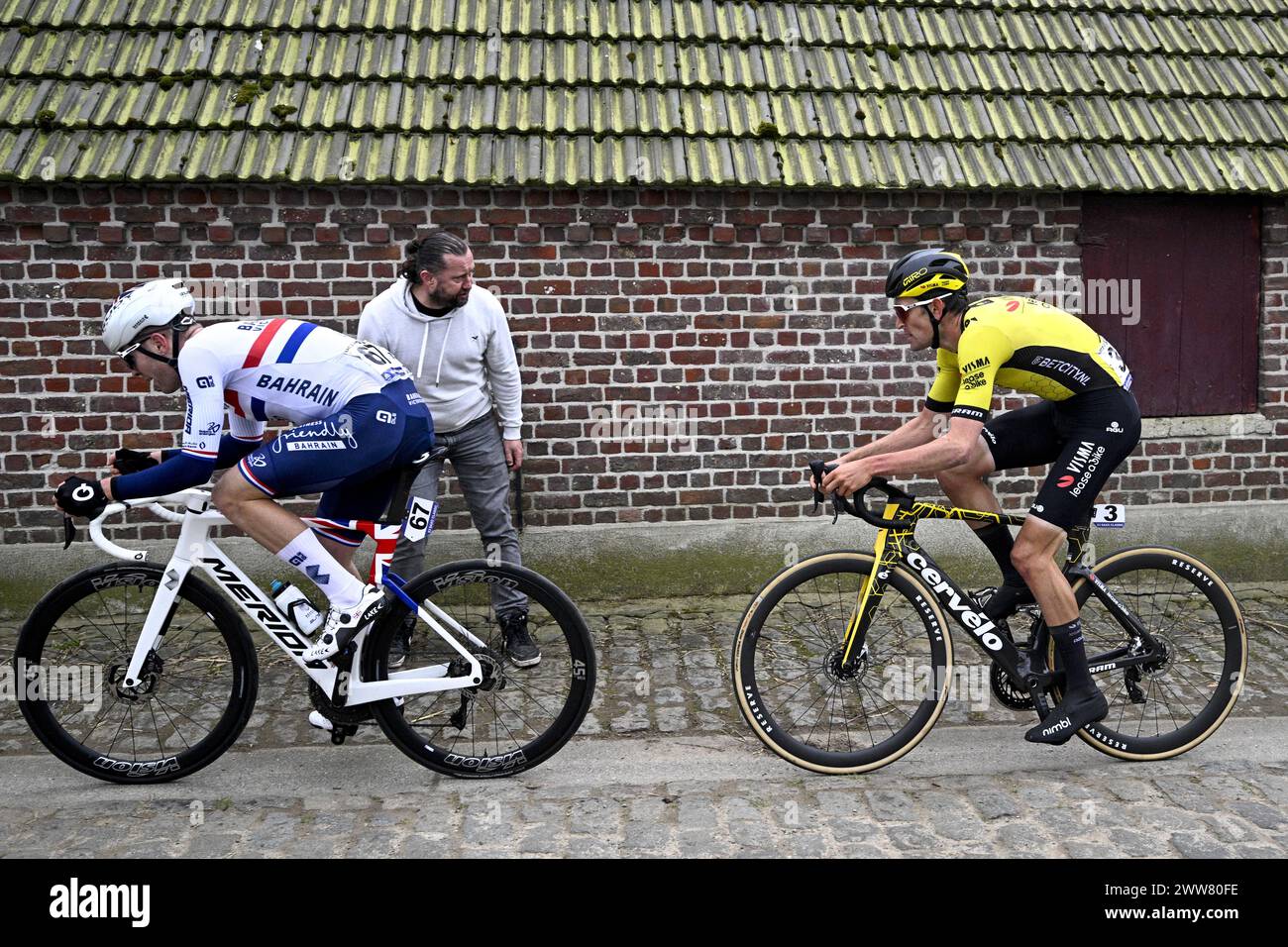 Harelbeke, Belgium. 22nd Mar, 2024. British Fred Wright of Bahrain ...