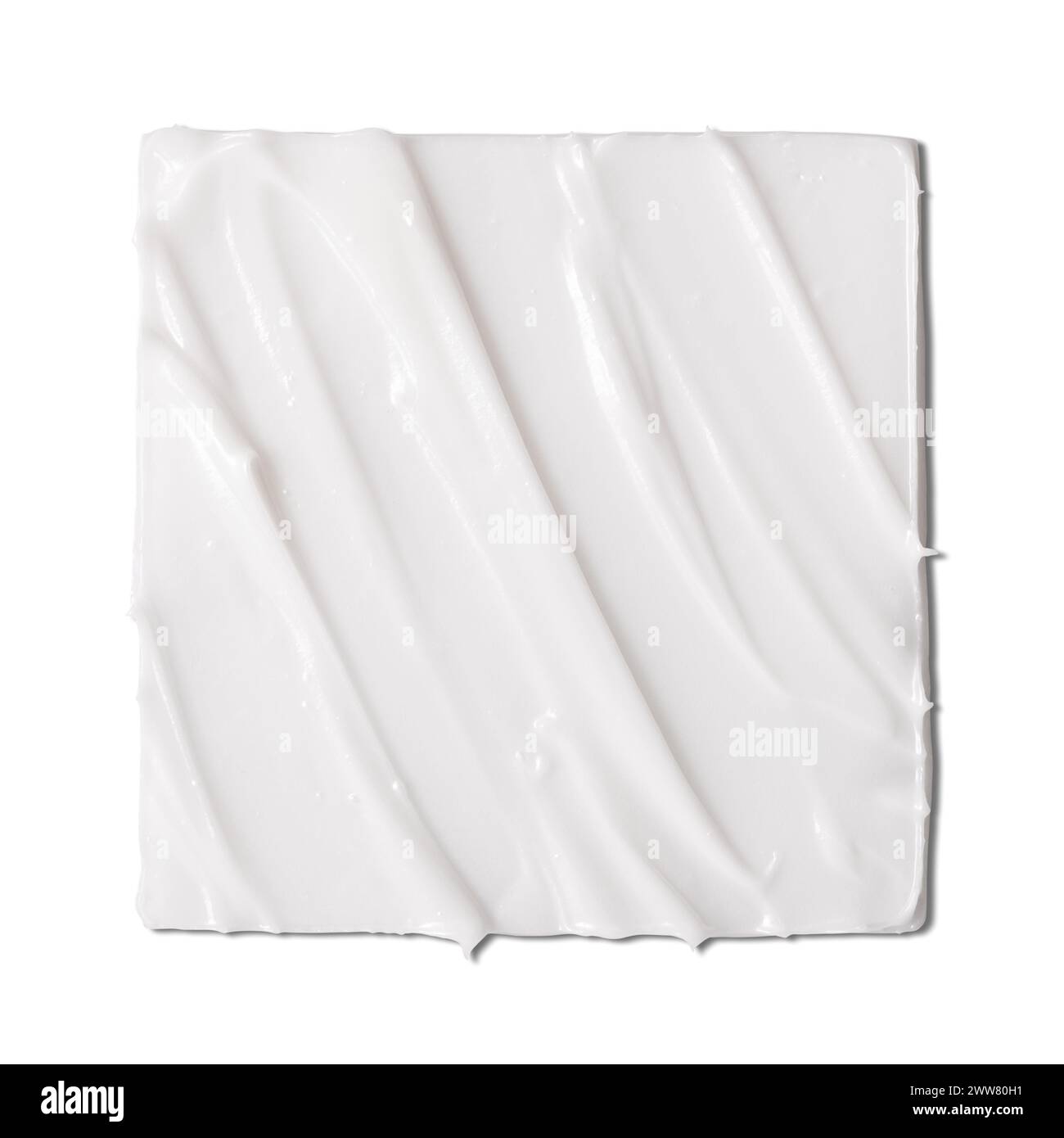 Cosmetic smear of white creamy texture on a white background. Face ...