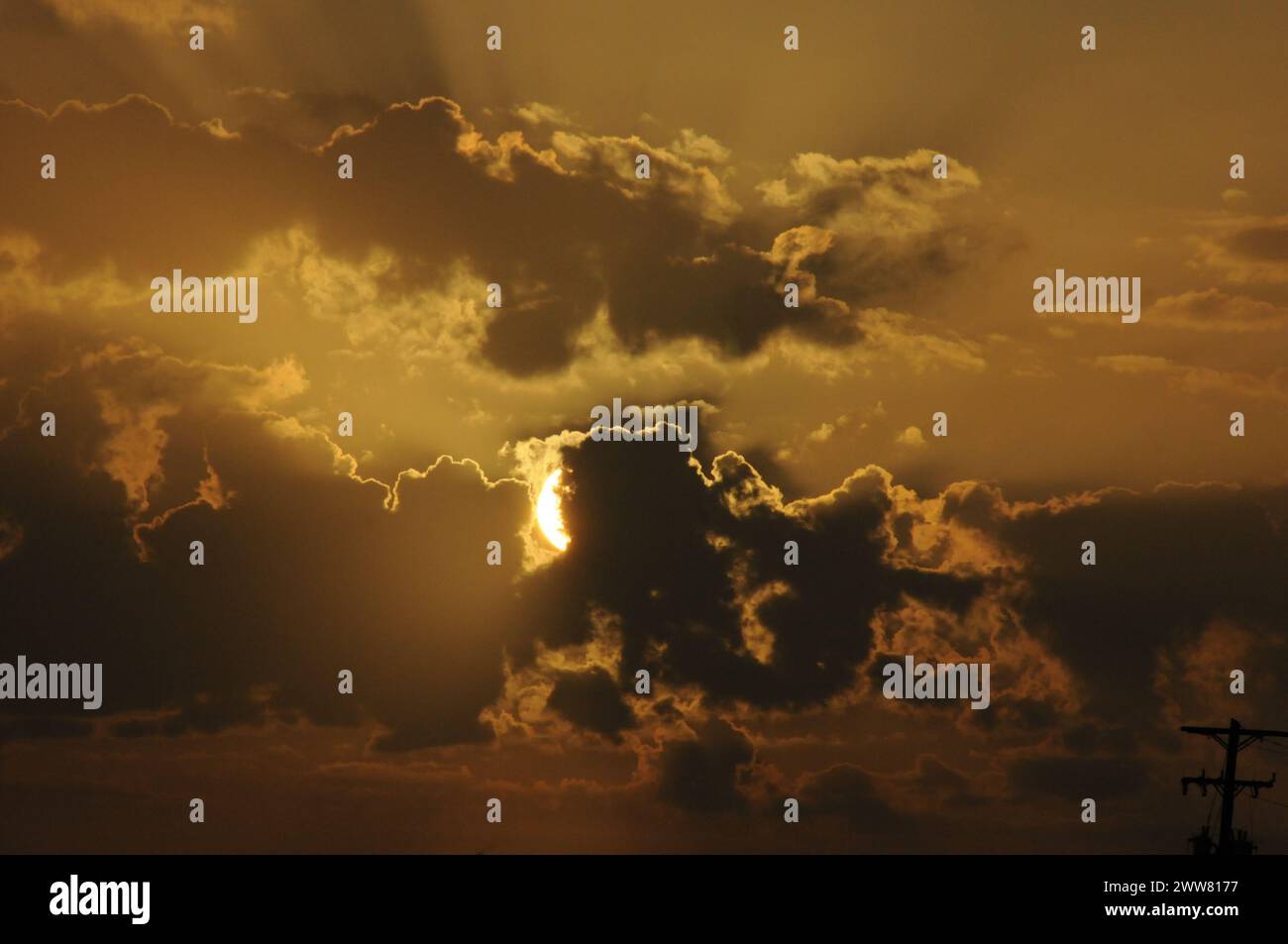 Sunset and Clouds (Tight), Morgan City, Louisiana Stock Photo - Alamy