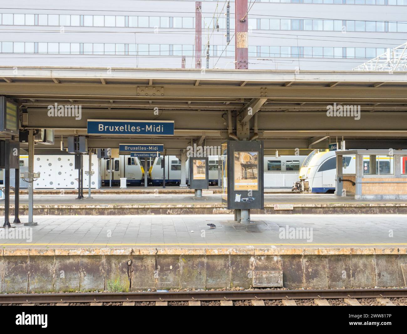 Brussels, Belgium - July 29th 2023: Platforms of Bruxelles-Midi station ...