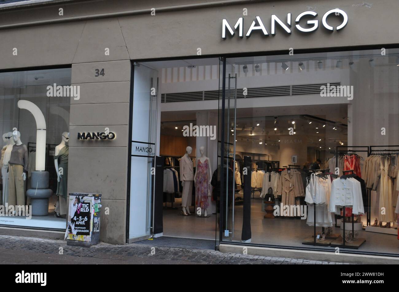 Copenhagen, Denmark /22 March 2024/Mango store in danish capital ...