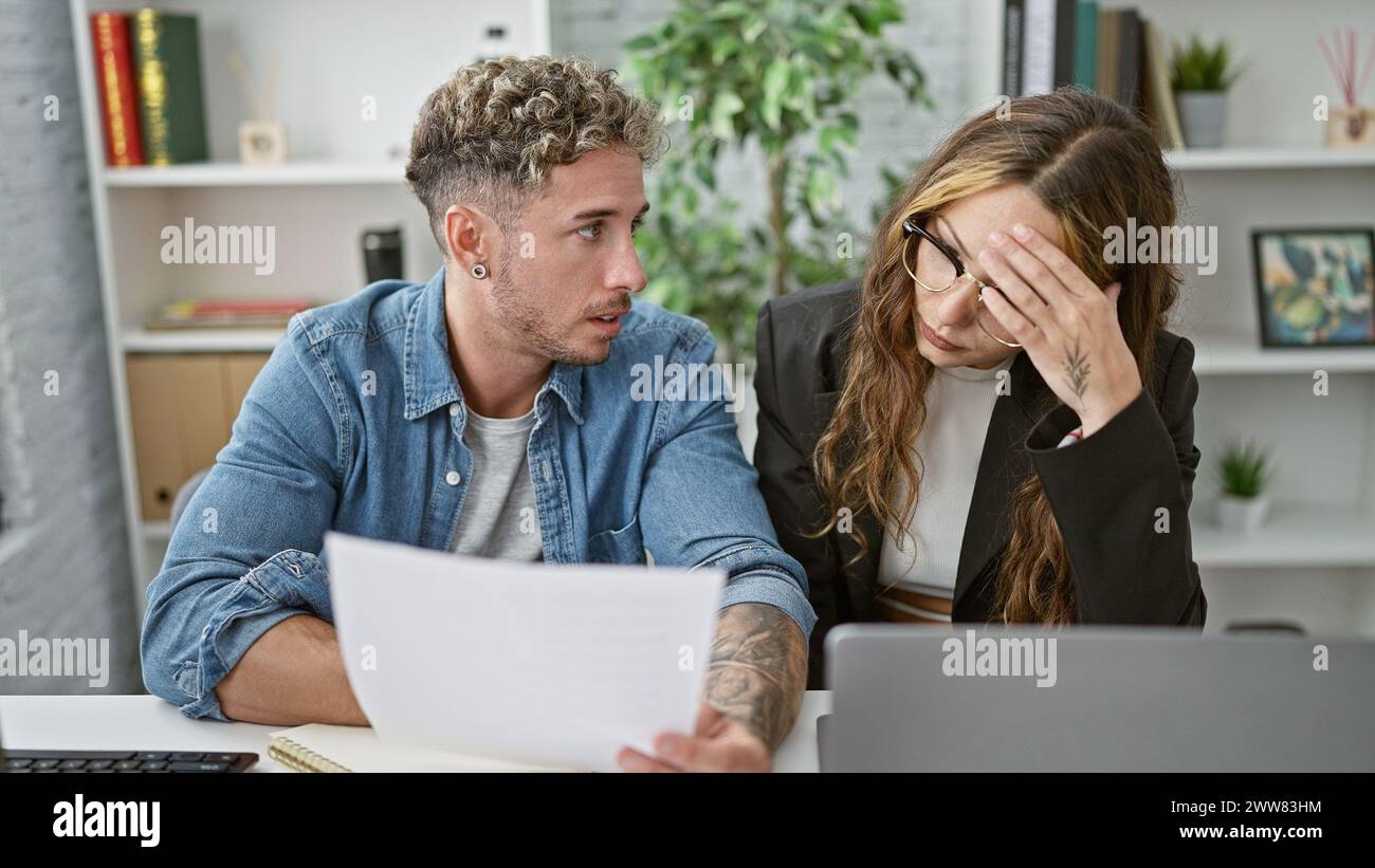Office setting and woman and concerned hi-res stock photography and ...