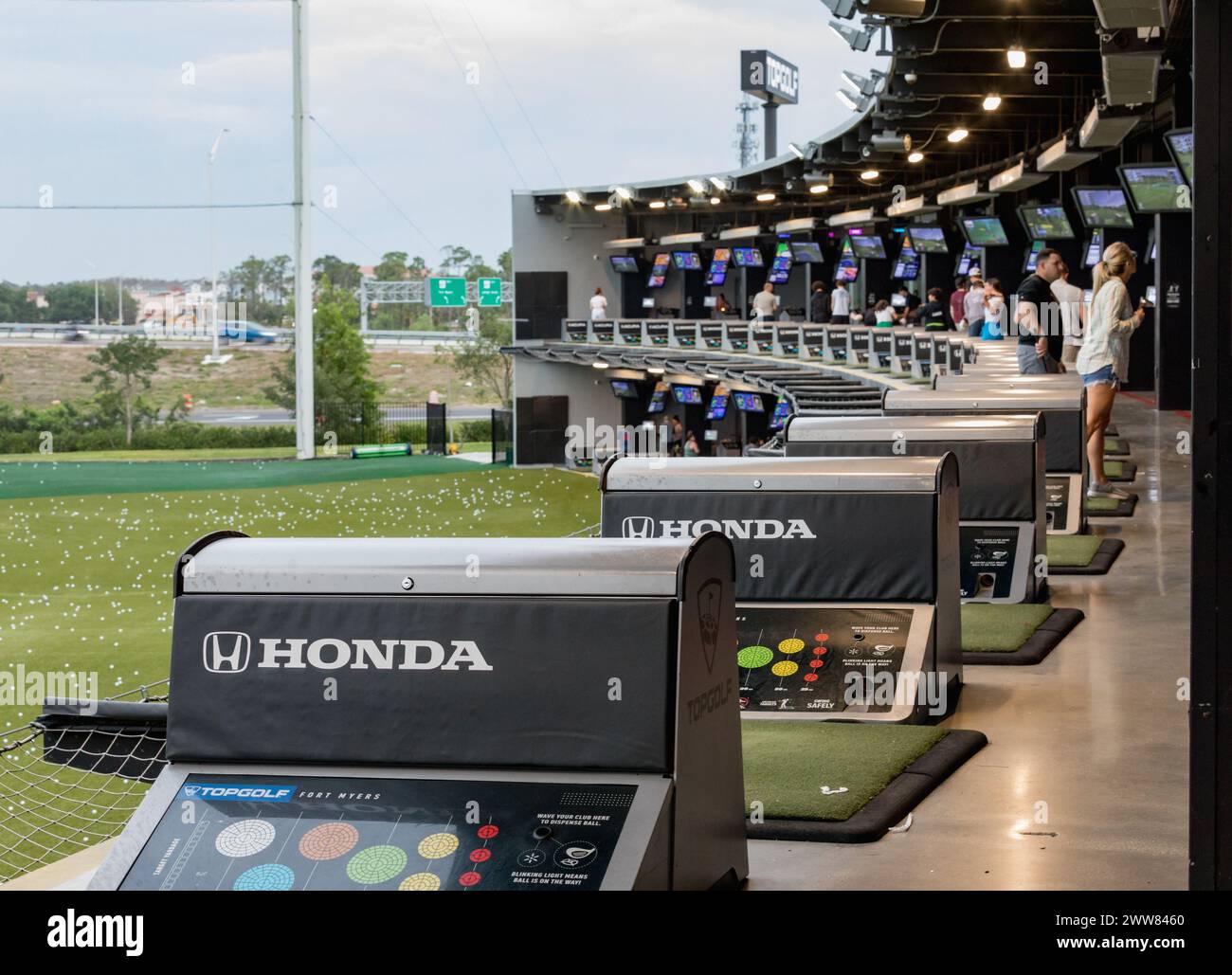 FORT MYERS, FLORIDA, USA - 2 MARCH 2024.TopGolf playing bunks from the ...