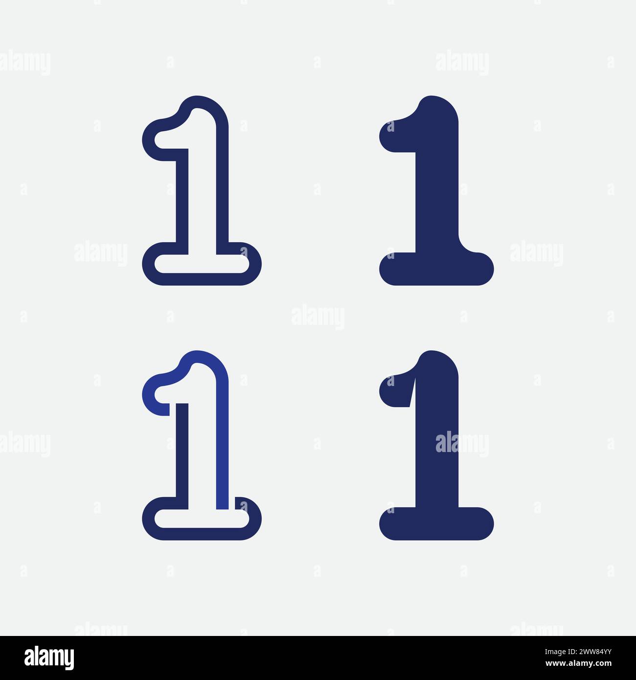 Number one logo and Vector Number design Stock Images Illustration ...