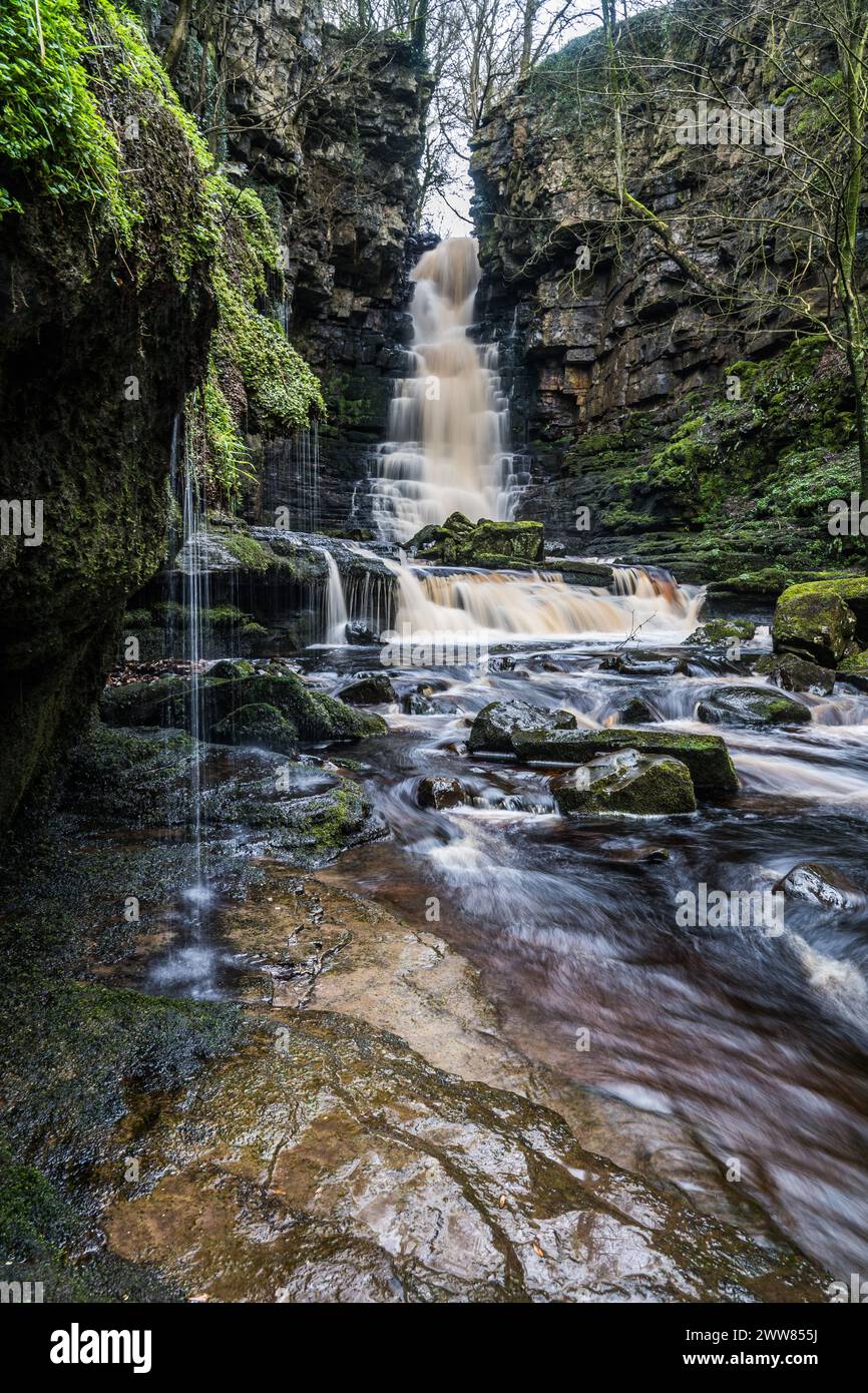 Waterfall at Mill Gill after heavy rain Stock Photo - Alamy