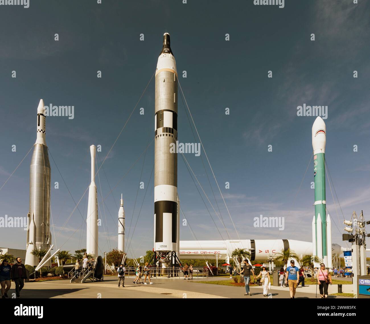 CAPE CANAVERAL, FLORIDA - 14 MARCH 2024. ROCKET GARDEN. NASA's Kennedy Space Center CAPE ...