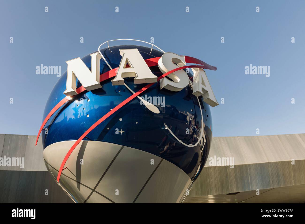 CAPE CANAVERAL, FLORIDA - MARCH 14, 2024. NASA CENTRAL Point with NASA GLOBE and BUS TOUR ...