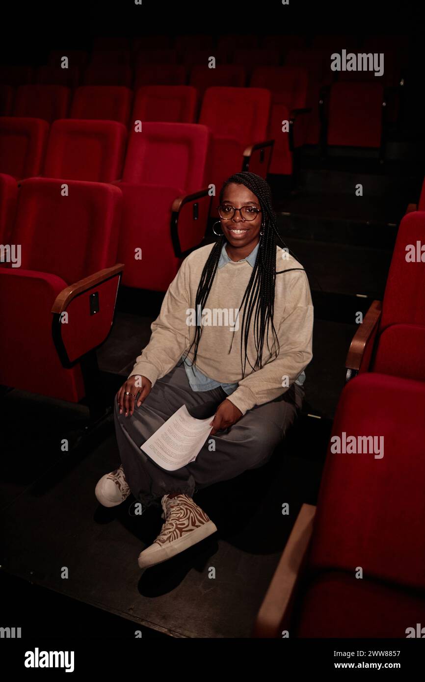 Vertical full length portrait of adult African American woman as female ...