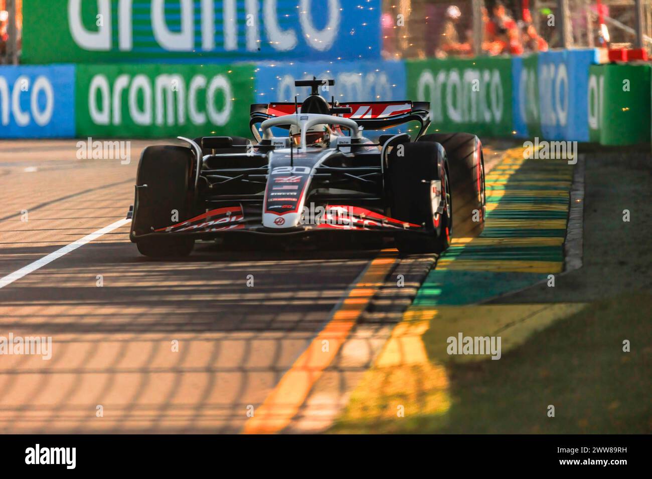 Melbourne, Australia. 22nd Mar, 2024. Kevin Magnussen of Denmark drives ...