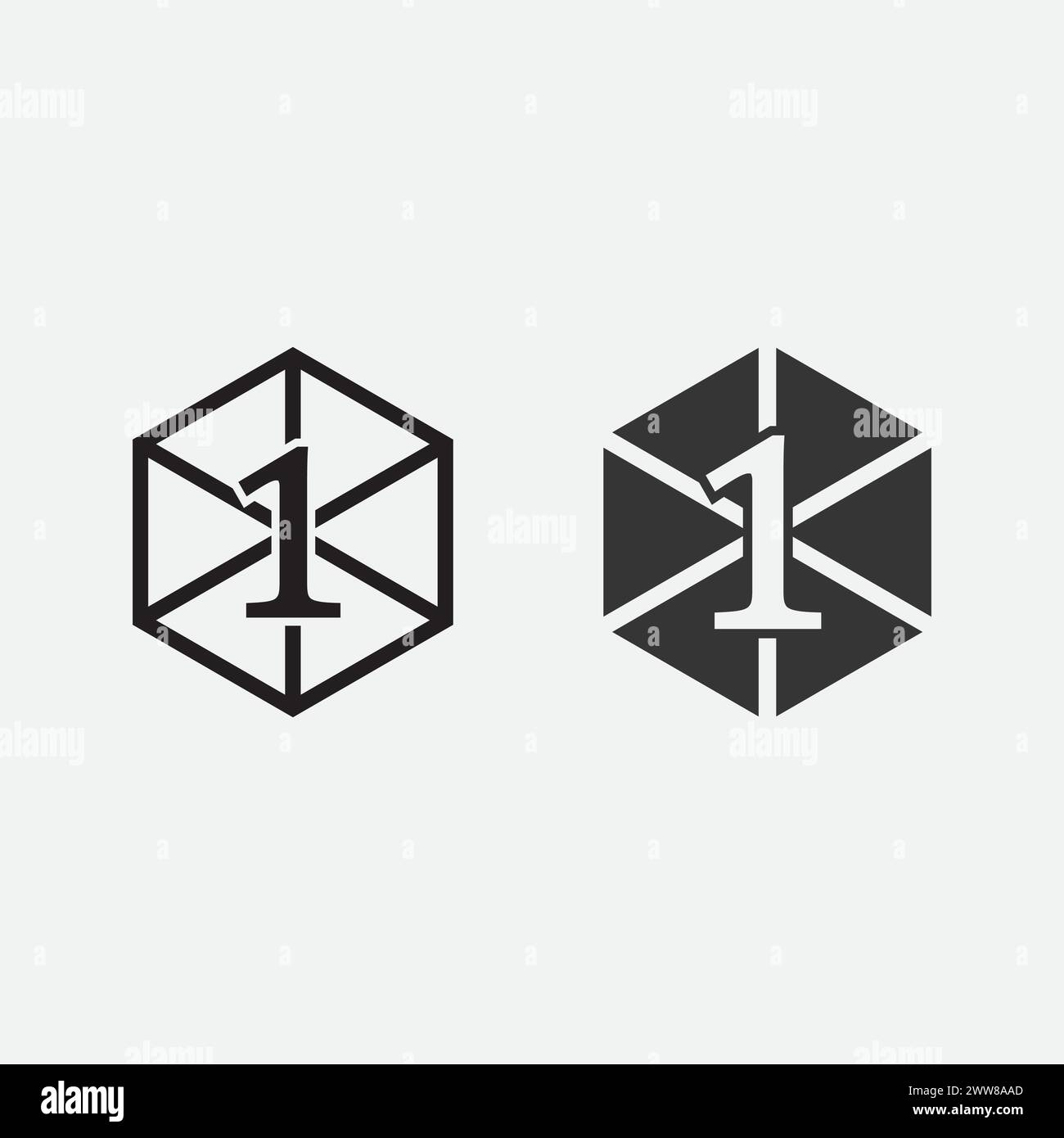 Number one logo and Vector Number design Stock Images Illustration ...