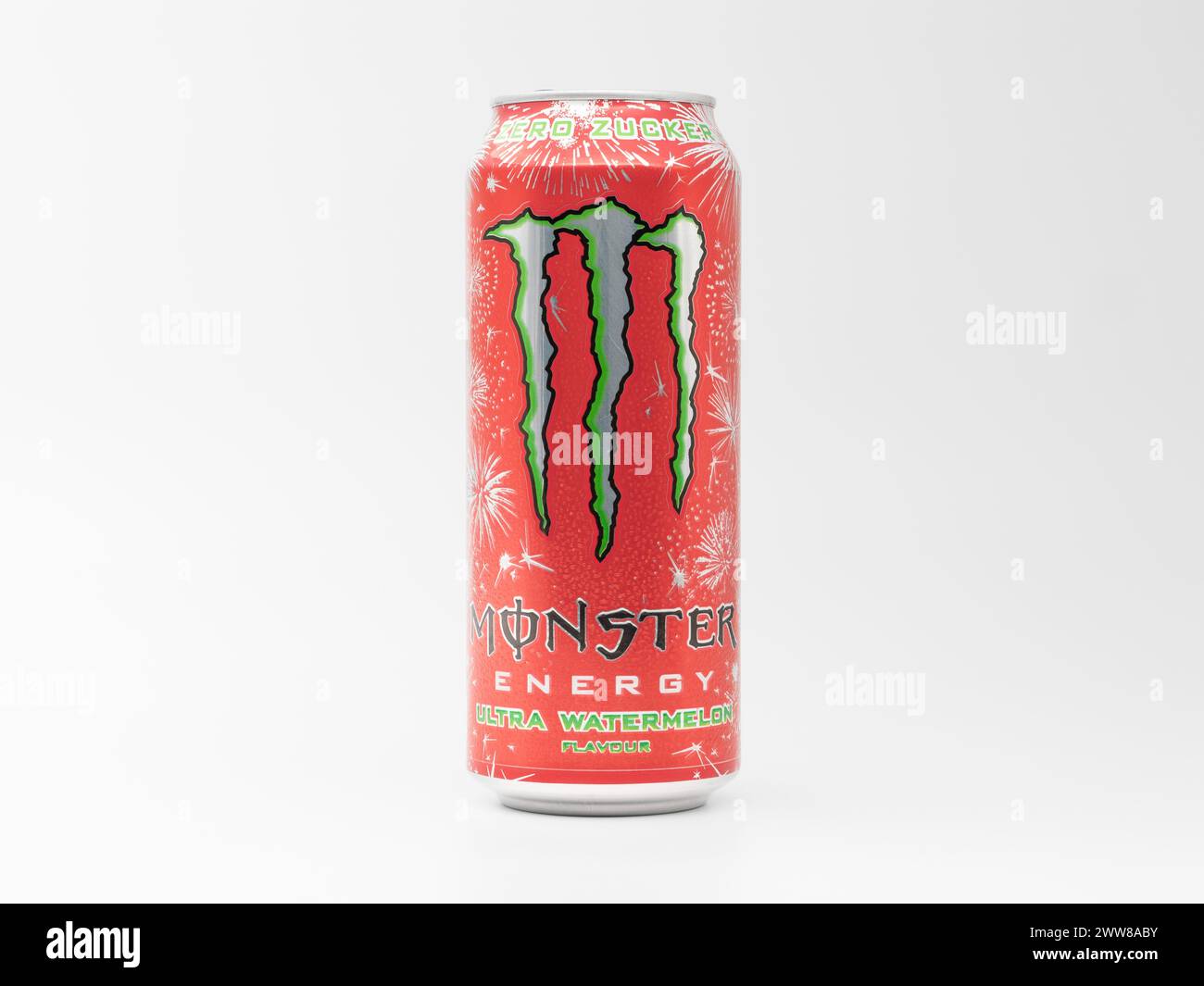 Monster Energy Ultra Watermelon beverage. The sugar free energy drink ...