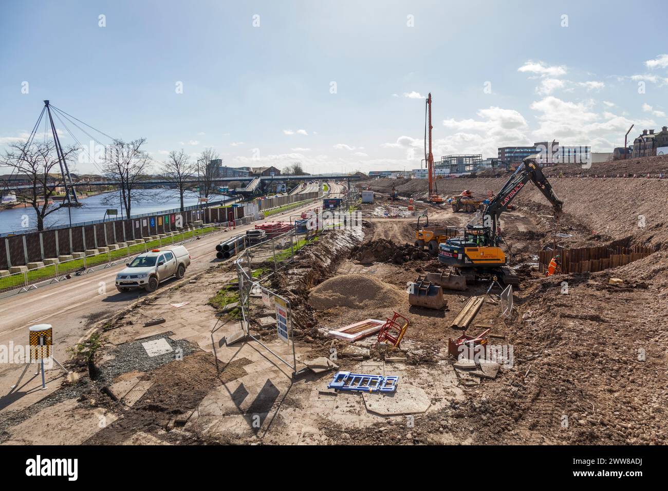 Stockton on Tees, UK. 22nd March 2024. Construction work has started on ...